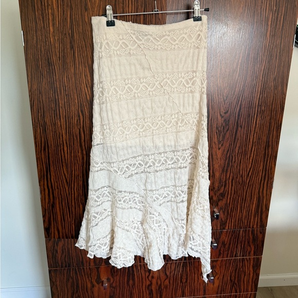 Free People | Skirts | Elegant Cream Lace Skirt | Poshmark